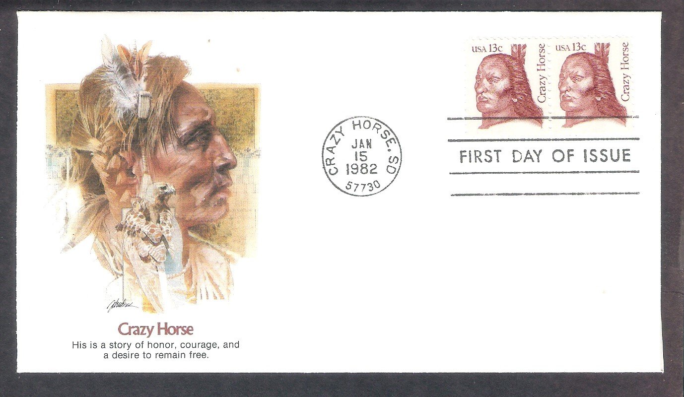 Native American Crazy Horse, Sioux Indian Chief, South Dakota FW First ...