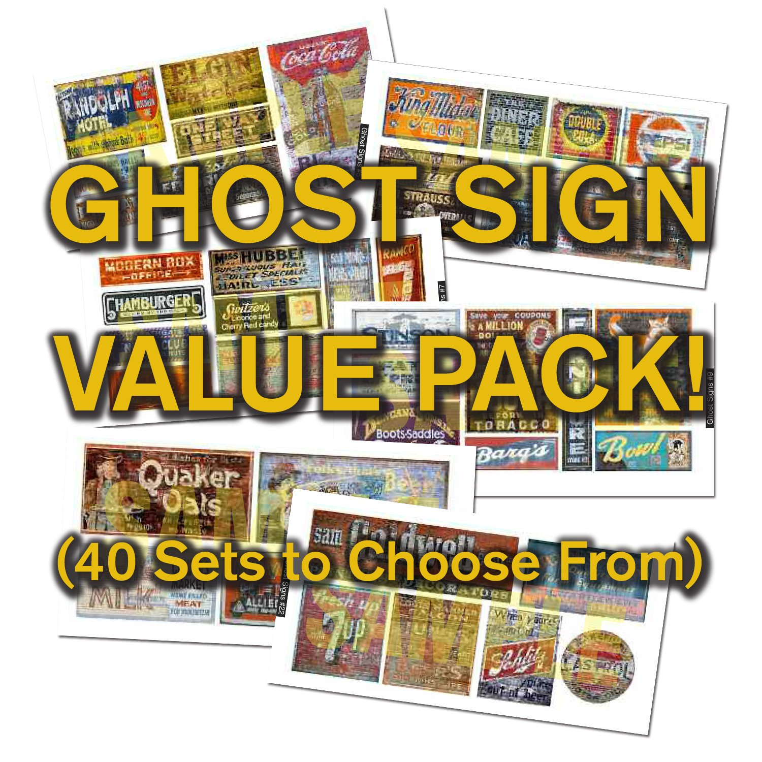 HO Scale Ghost Sign Decals Value Pack-40% DISCOUNT