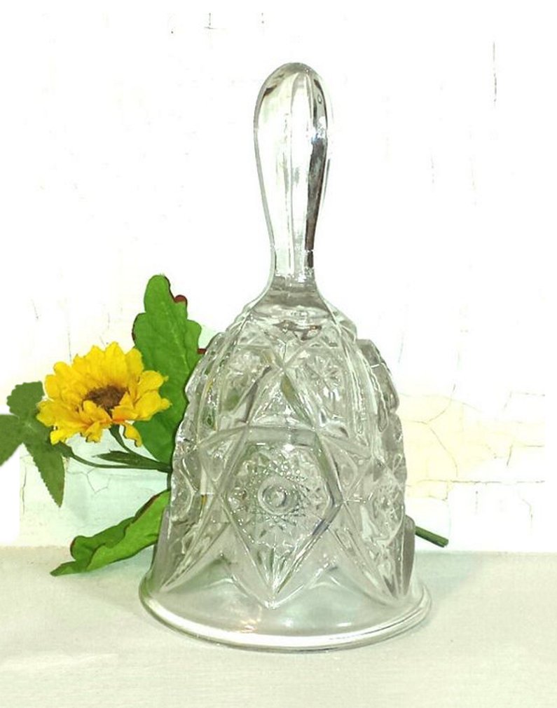 Imperial Crystal Pressed Glass Dinner Bell Circa 1904-1920