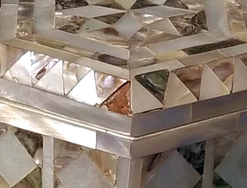 Mother of Pearl and Paua Shell Inlay Jewelry Box