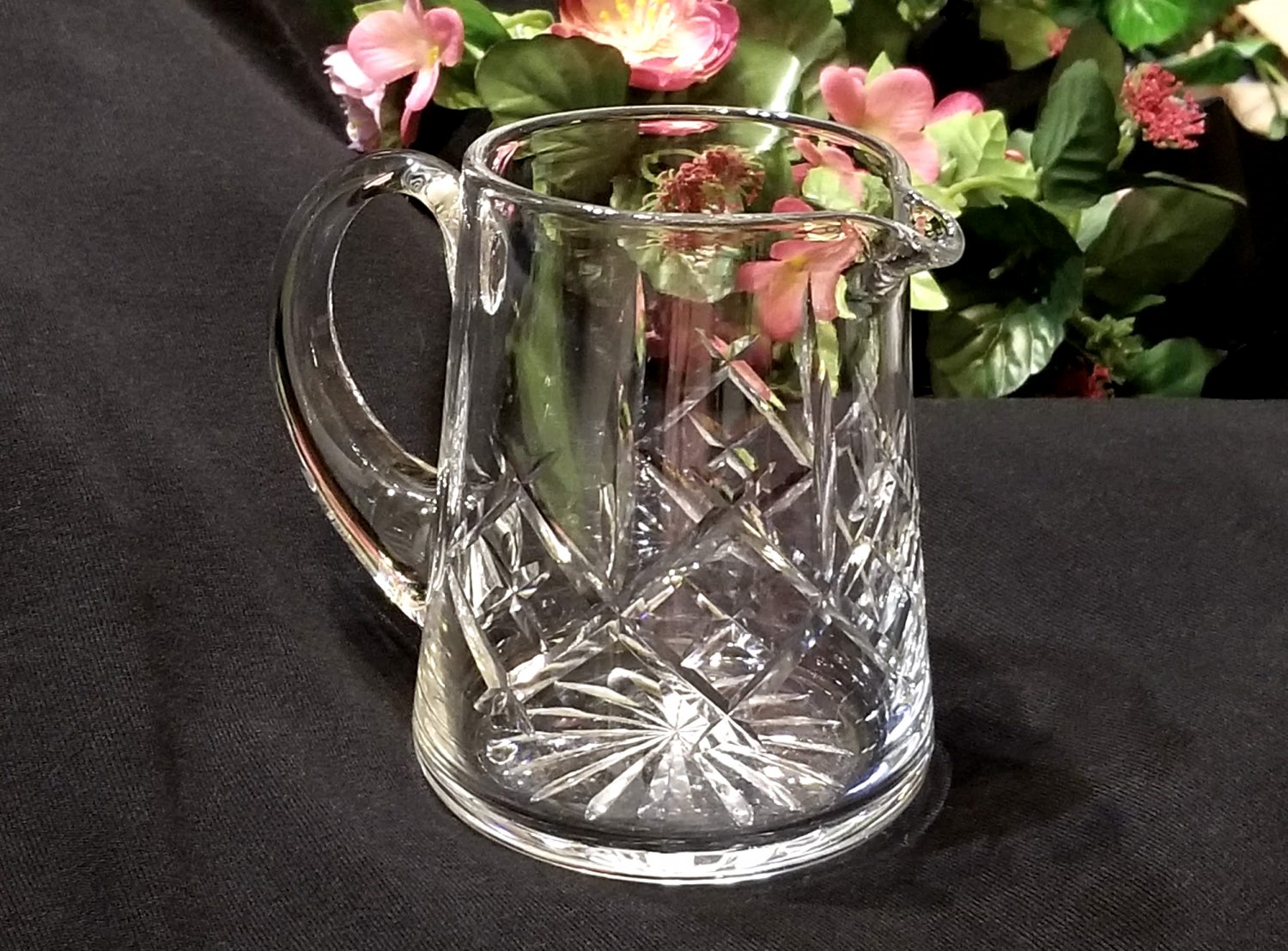Signed Thomas Webb Cut Glass Pitcher - Made in England