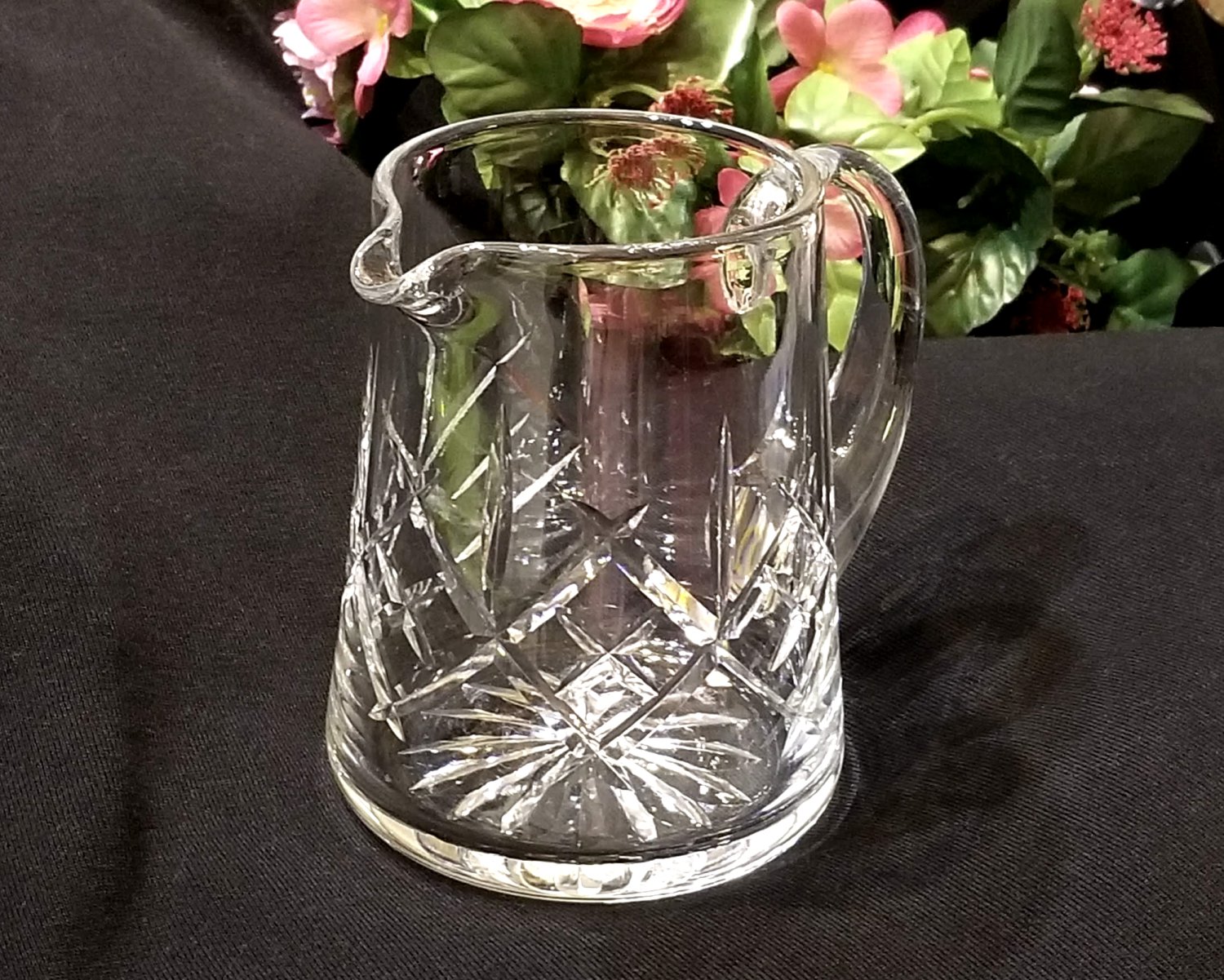 Signed Thomas Webb Cut Glass Pitcher - Made in England