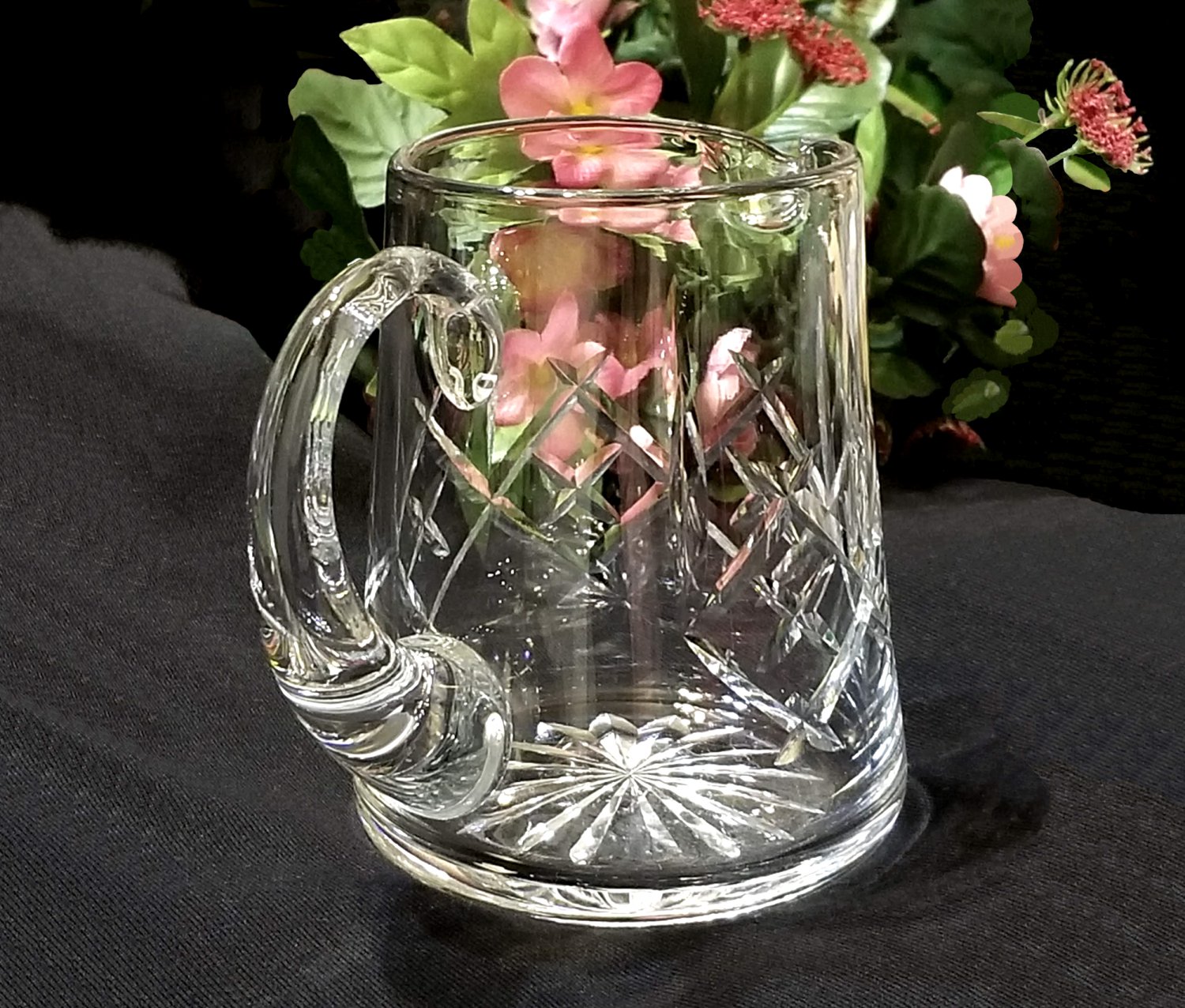 Signed Thomas Webb Cut Glass Pitcher - Made in England