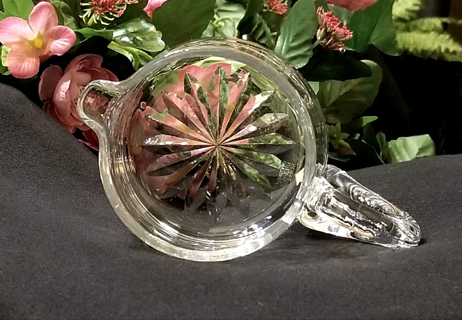 Signed Thomas Webb Cut Glass Pitcher - Made in England