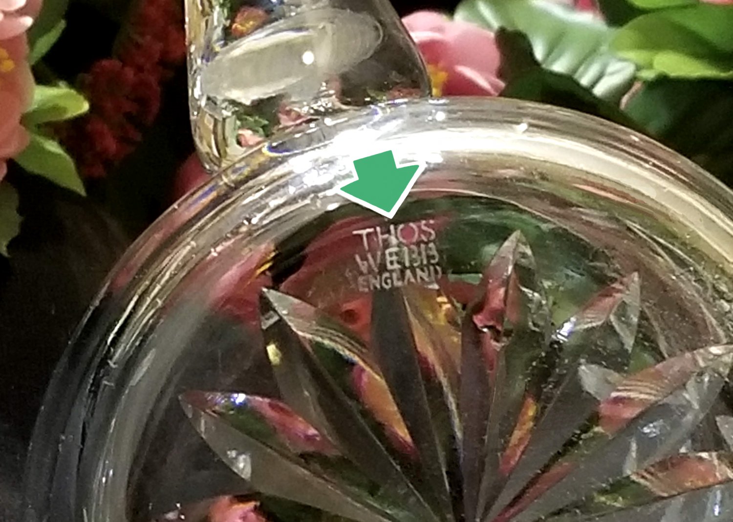 Signed Thomas Webb Cut Glass Pitcher - Made in England