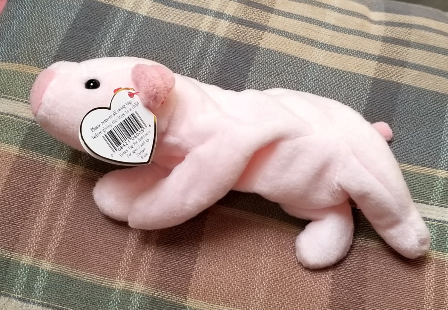 TY Squealer Beanie Baby Born 1993 with PVC Pellets Retired