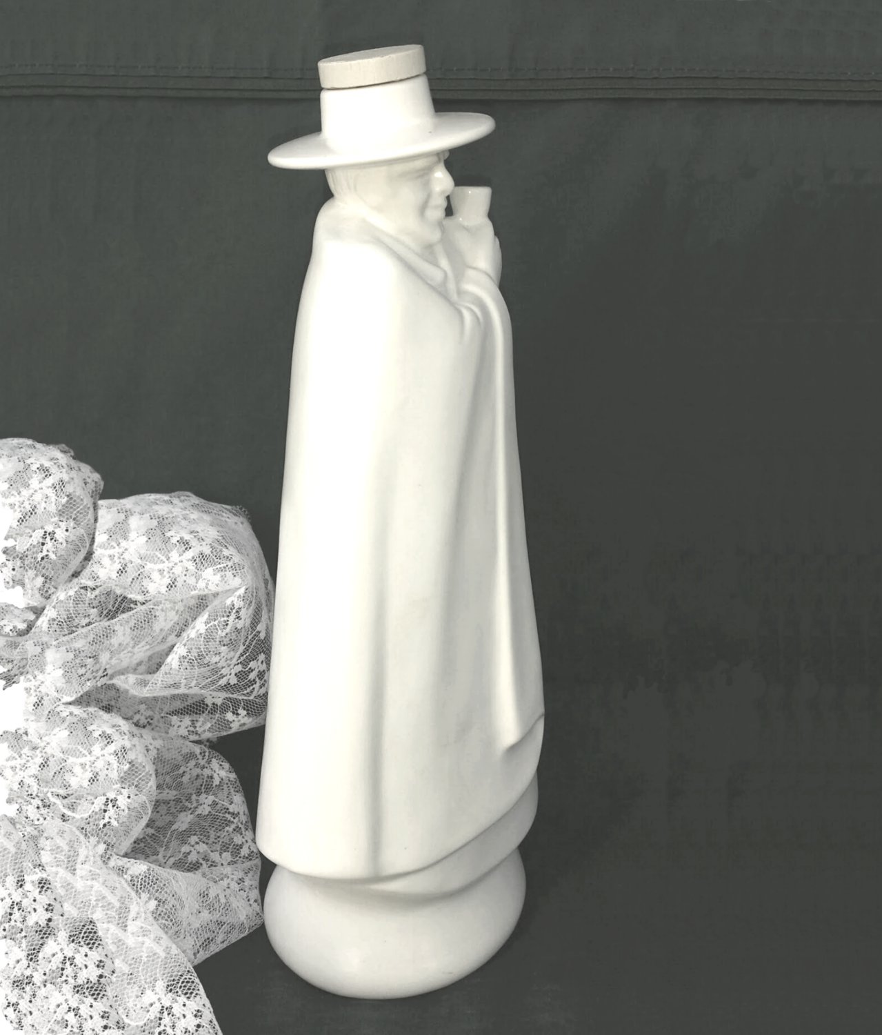 Wedgwood Moonstone Don Decanter Man with Hat, Cape & 'Glass'
