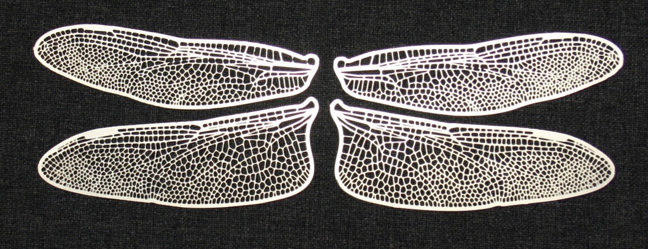Etched German Silver Filigree Dragonfly or Fairy Wings -- Life size 2-1/2"