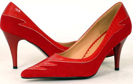 Fashion Red Pointy Heels Pumps Women's Dress Shoes