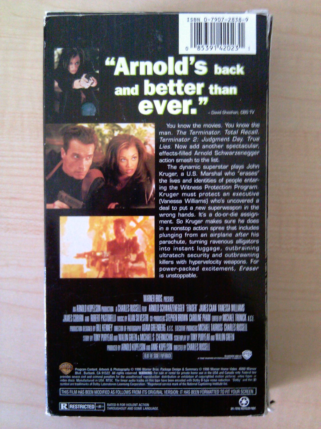 Eraser (1996, VHS) Arnold Schwarzenegger