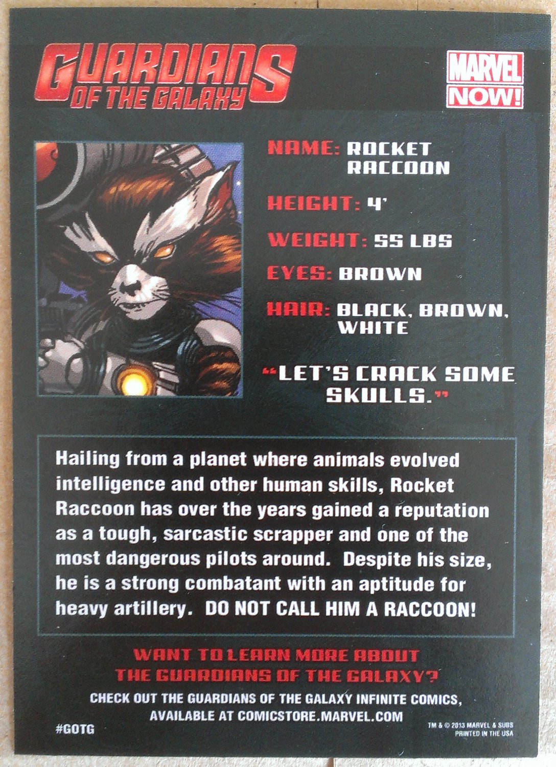 NYCC 2013 Marvel Guardians Of The Galaxy Trading Cards Set of 4