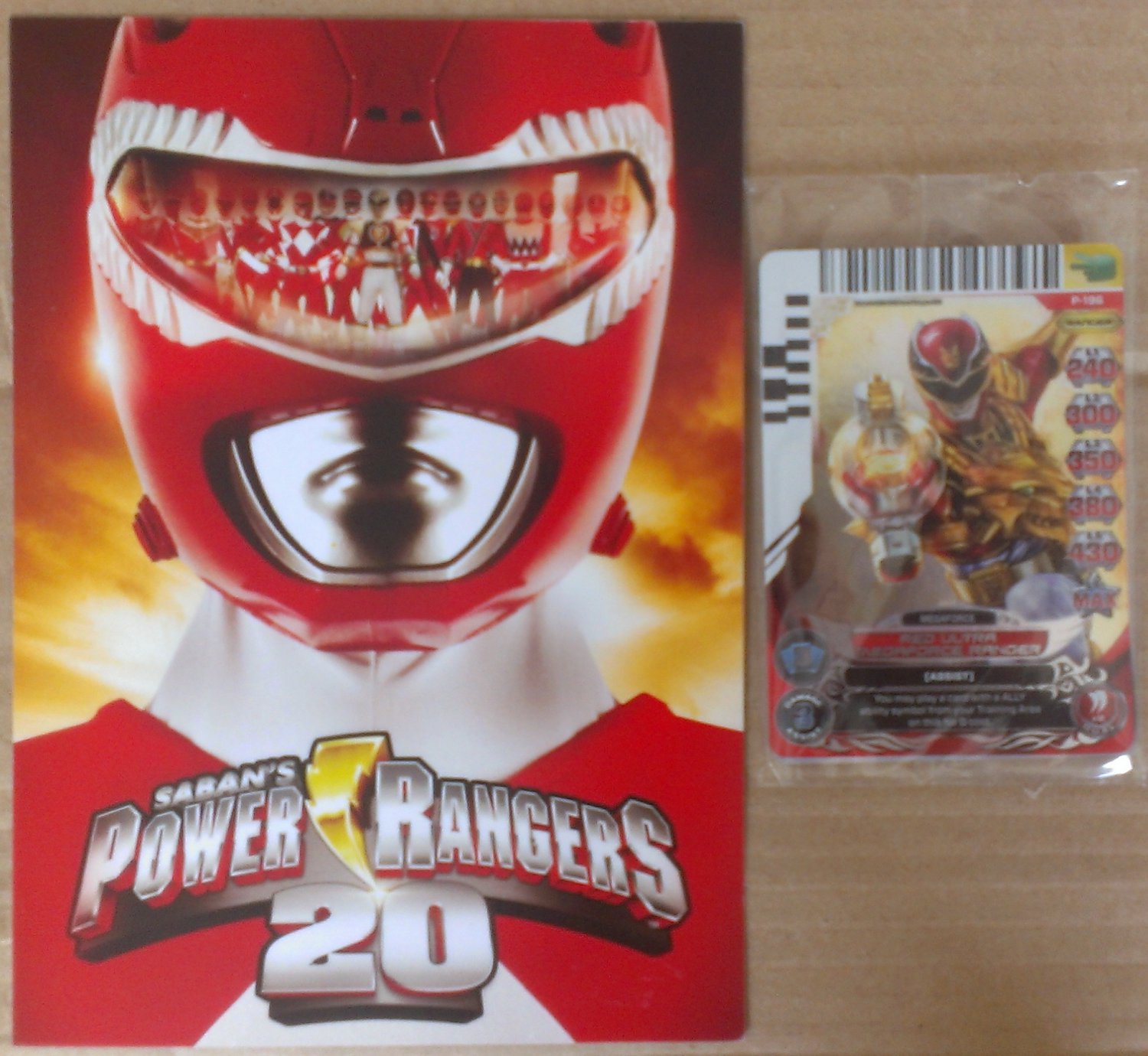 Power Rangers Action Card Game Red Ultra Megaforce Ranger P196 & Flyer