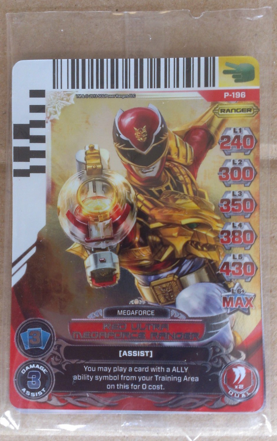 Power Rangers Action Card Game Red Ultra Megaforce Ranger P196 & Flyer
