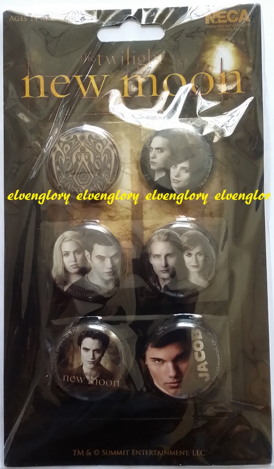 Twilight Saga New Moon 6 Button Pin Back Set Sealed