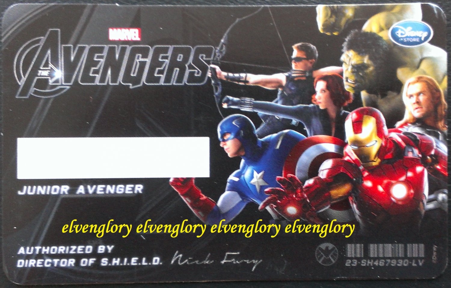 Disney Store Marvel's The Avengers Junior Avenger Membership Card