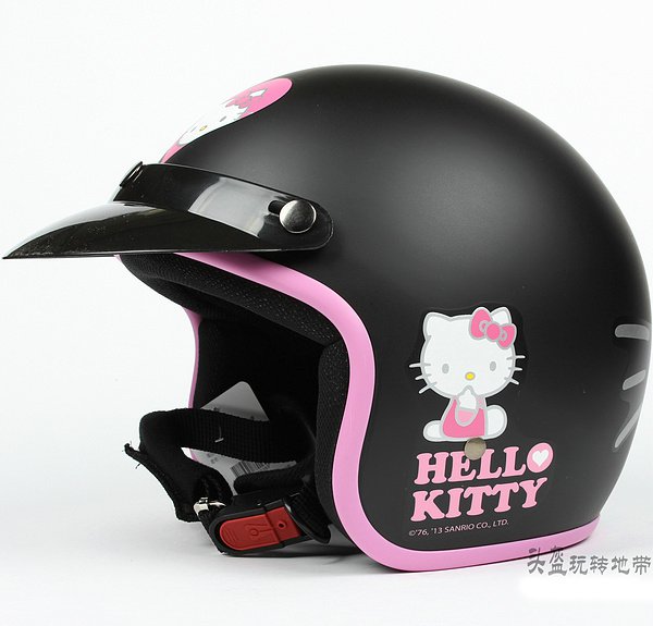 H.142 Taiwan "EVO" Open Face Casco Motorcycle " Hello Kitty Big Face ...
