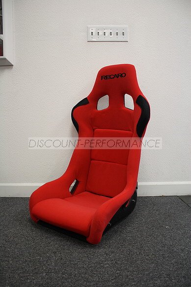 *PAIR* Recaro SPG XL Red Plain Cloth / Black FRP Shell