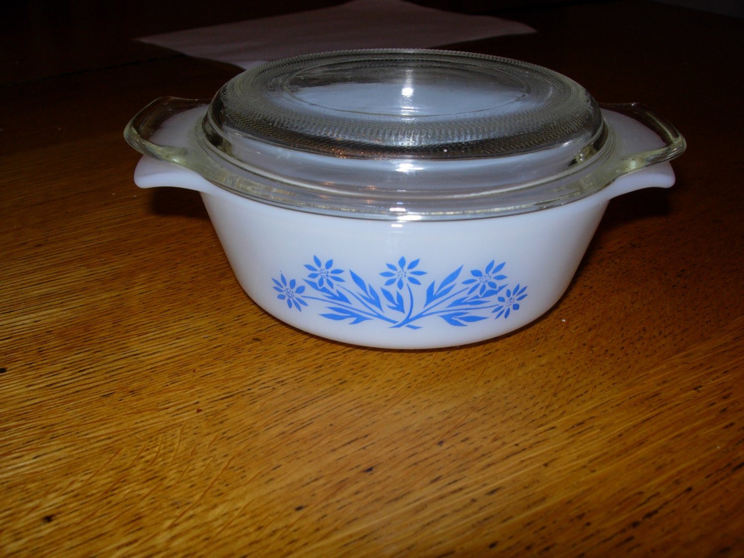 Anchor Hocking Fire King Cornflower 12oz Small Casserole Dish with Lid