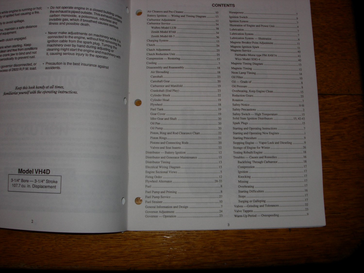 Wisconsin Engine Model VH4D Repair Manual