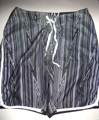 LOST Surf Board Shorts, Black & White Surfer Swim Trunks, Men's Size 32 ...