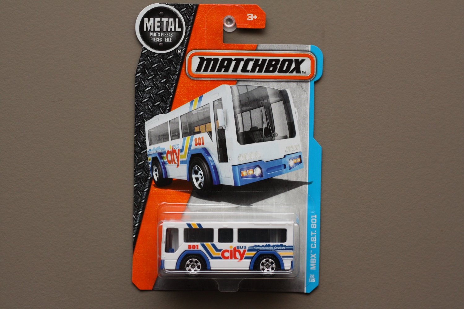 Matchbox 2016 MBX Adventure City MBX C.B.T. 801 City Bus (white)