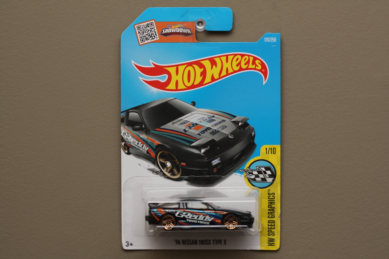 Hot Wheels 2016 HW Speed Graphics '96 Nissan 180SX Type X (black)