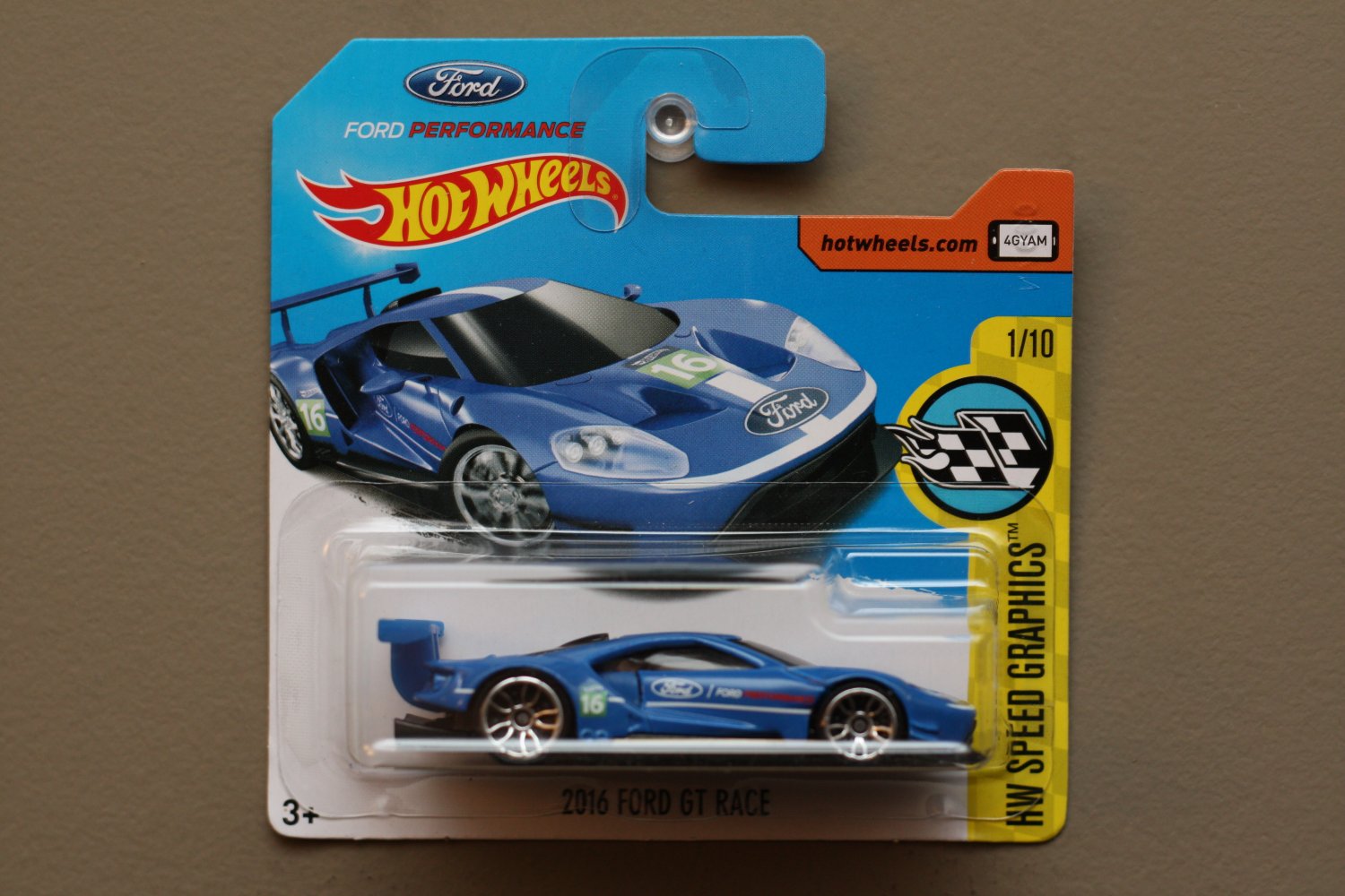 Hot Wheels 2017 HW Speed Graphics '16 Ford GT Race (blue) (SEE CONDITION)