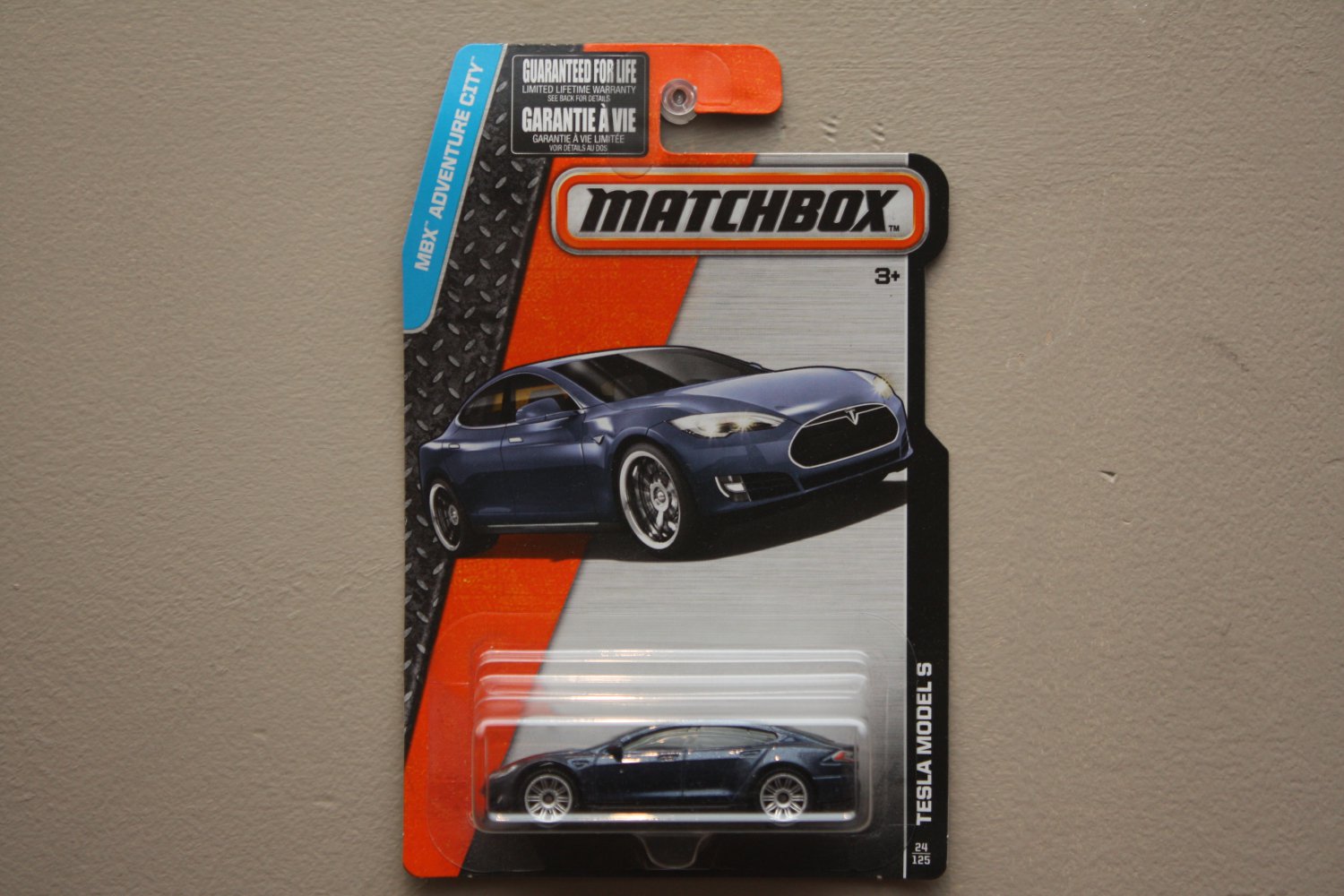 Matchbox 2016 MBX Adventure City Tesla Model S (blue) (SEE CONDITION)