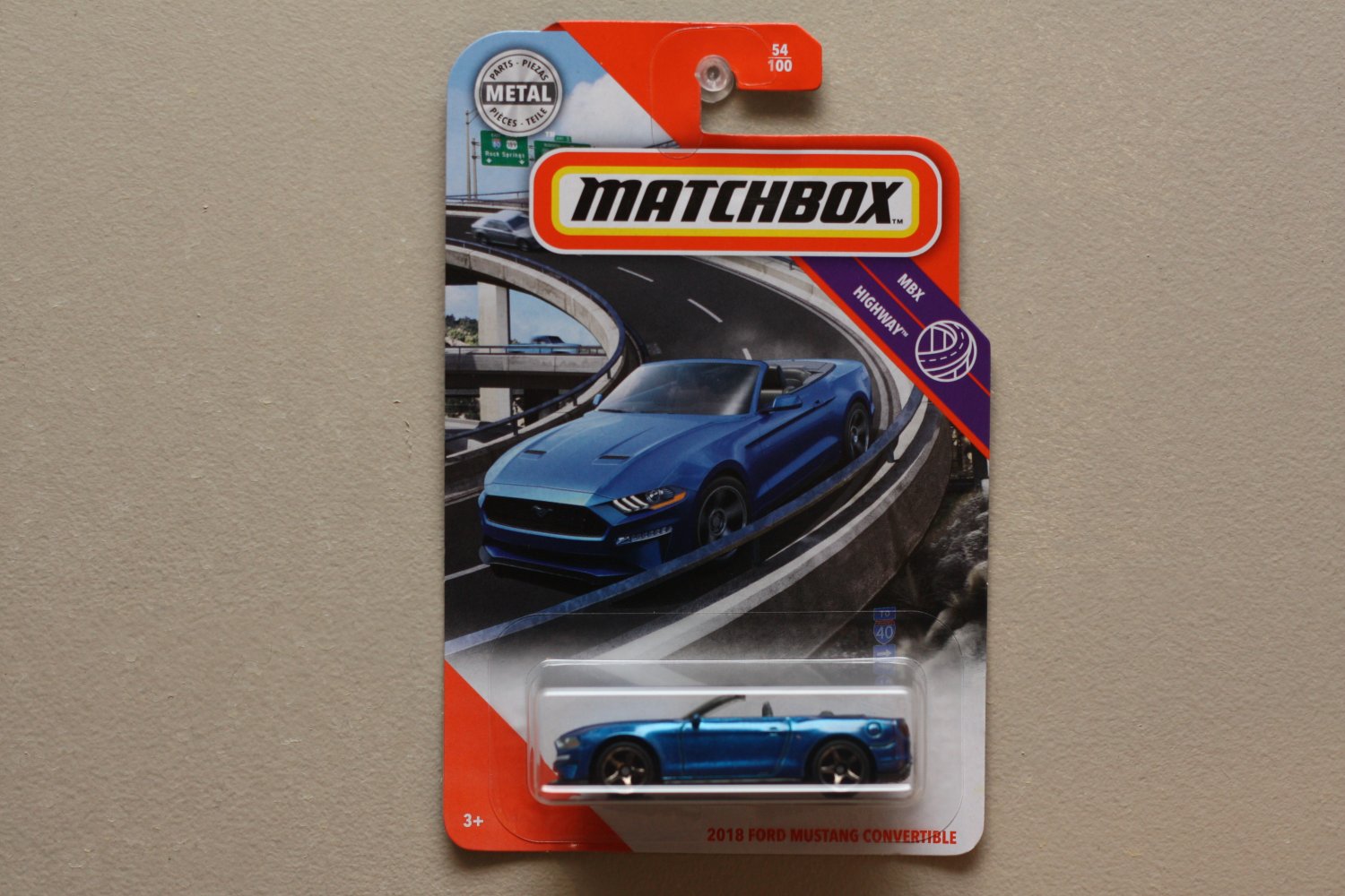Matchbox 2020 MBX Highway '18 Ford Mustang GT Convertible (blue)