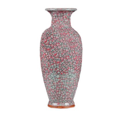 Red and grey Jun porcelain cracked glaze ice cracked ceramic vase