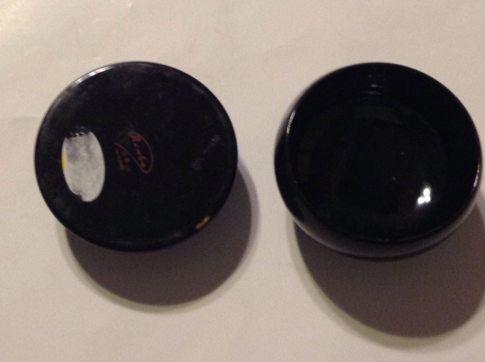 Vintage Powder Box Jar Domed Japanese Okinawa Bembo Black Lacquer Ware ...