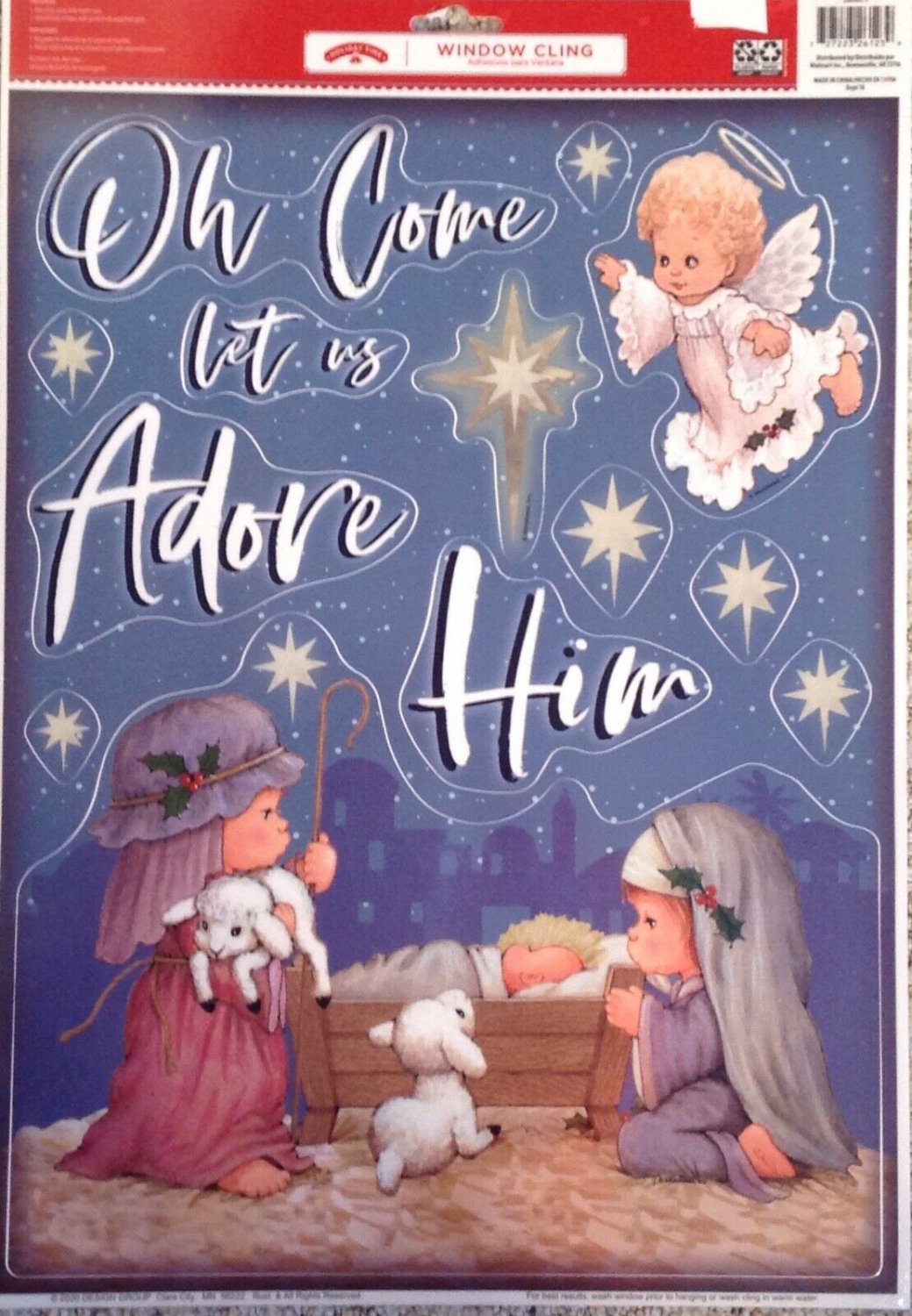 Vinyl Static Window Clings Christmas Children As Mary Joseph Baby Jesus ...