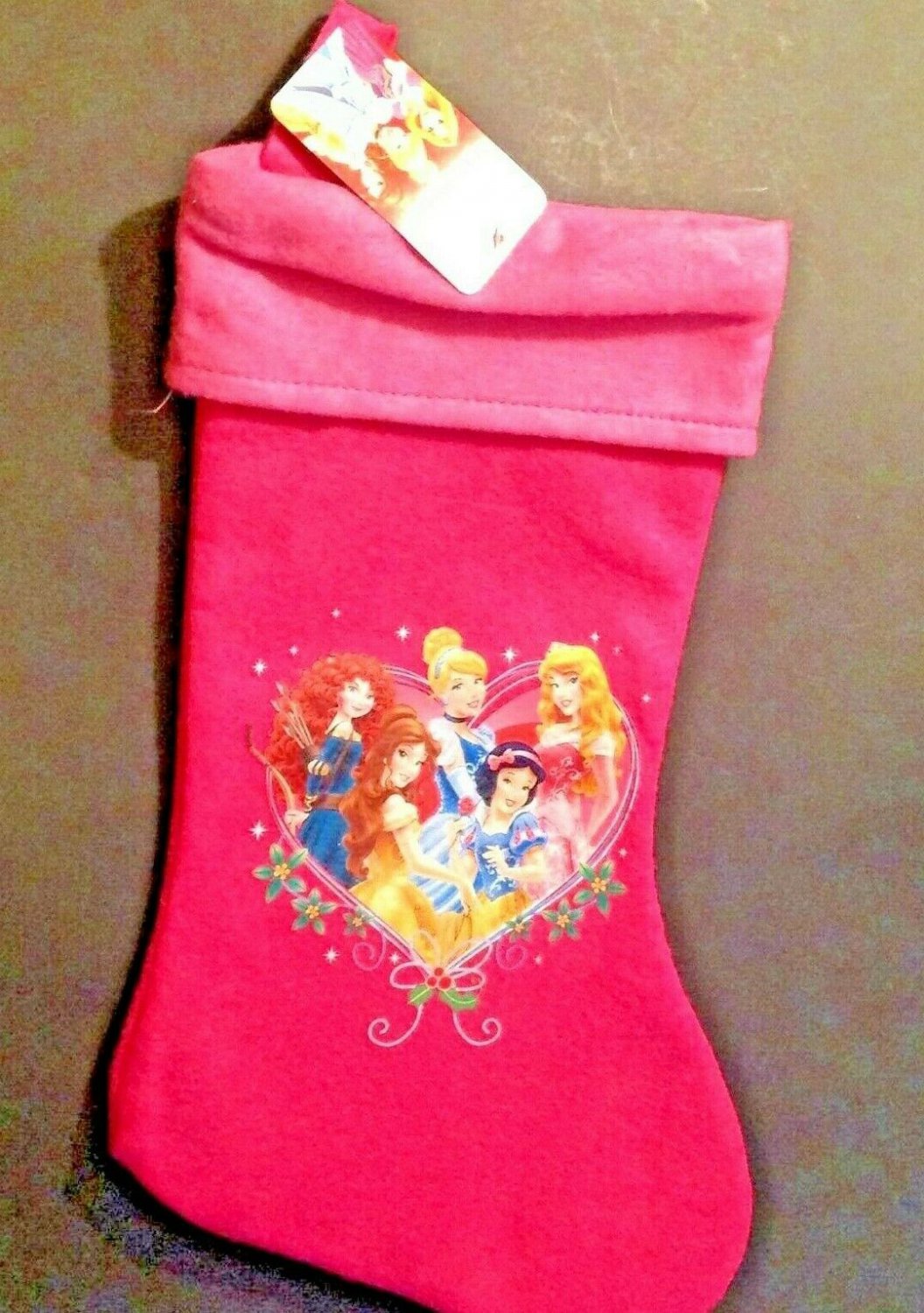 Christmas Stocking Disney Princess Pink 16" Belle Snow Beauty