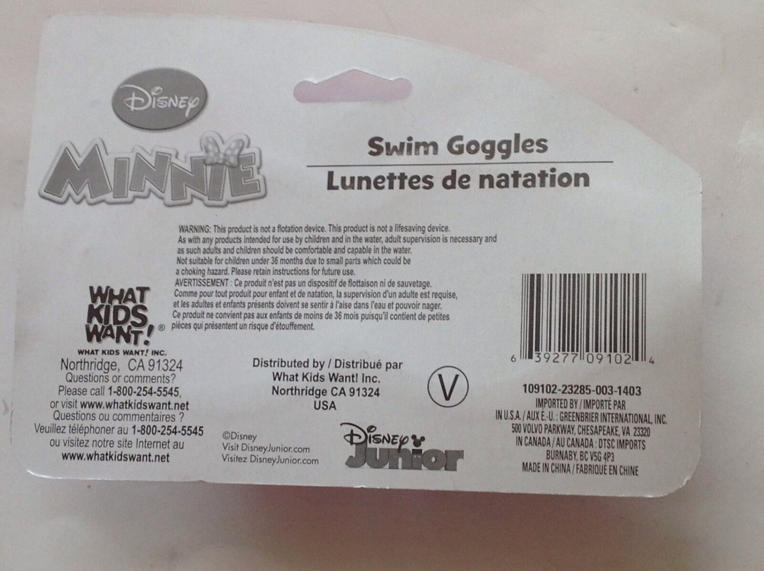 Disney Minnie Mouse Daisy Duck Childs Swim Goggles Eye Protection New