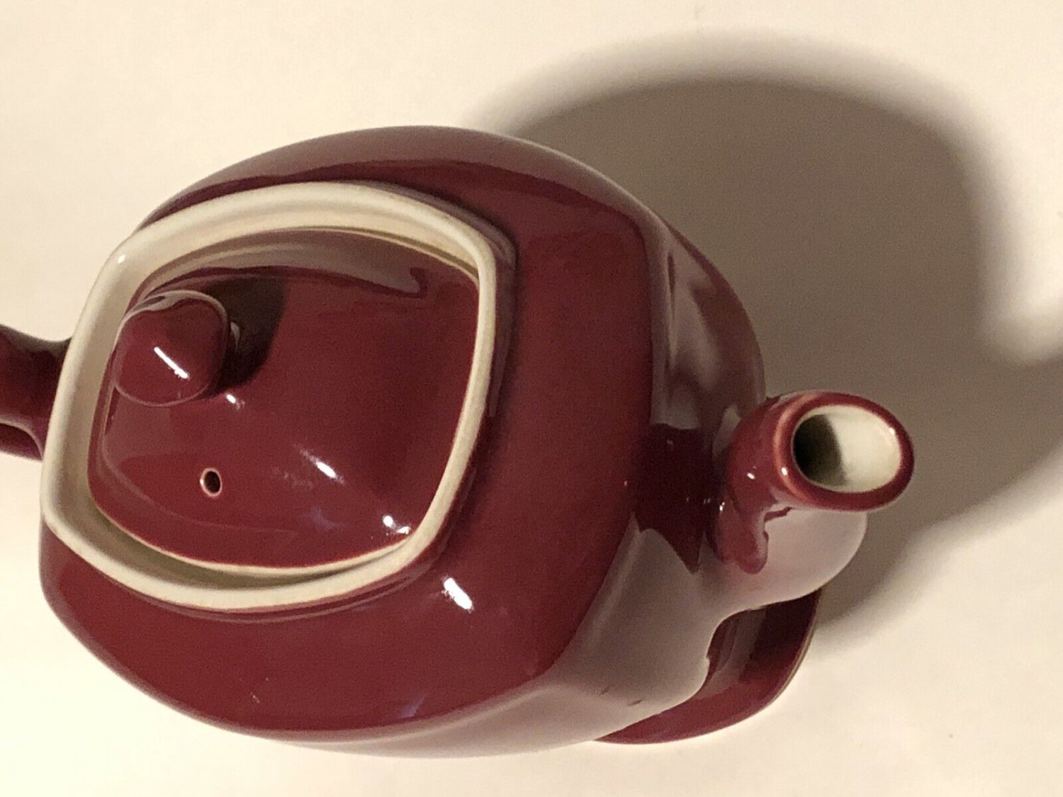 Hall Hollywood Maroon 6 Cup Teapot Art Deco 0113 Made In USA Vintage