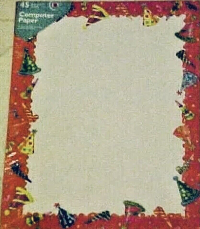 Computer Printer Paper Birthday Hats Party Favor Pattern New 45 Sheets