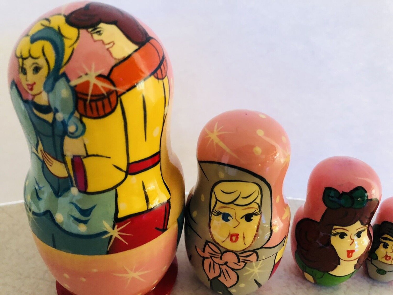 Disney Cinderella Russian Nesting Dolls Matryoshka 5 pc Set Made In ...