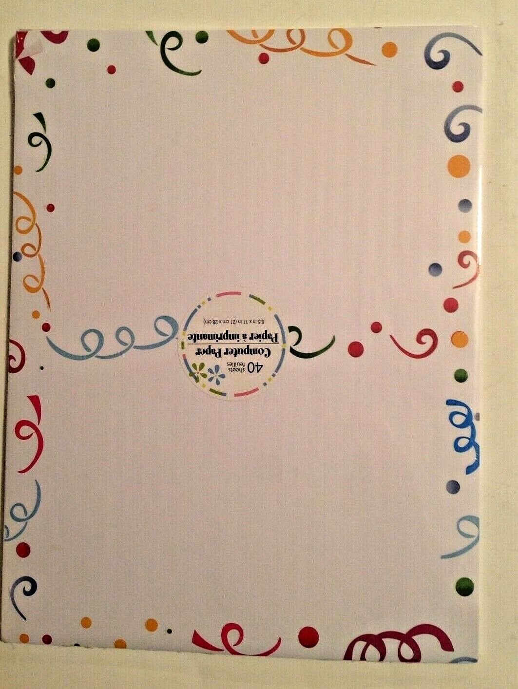 Computer Printer Paper 40 Sheets Party Ribbon Curls 8.5x11 Stationery ...