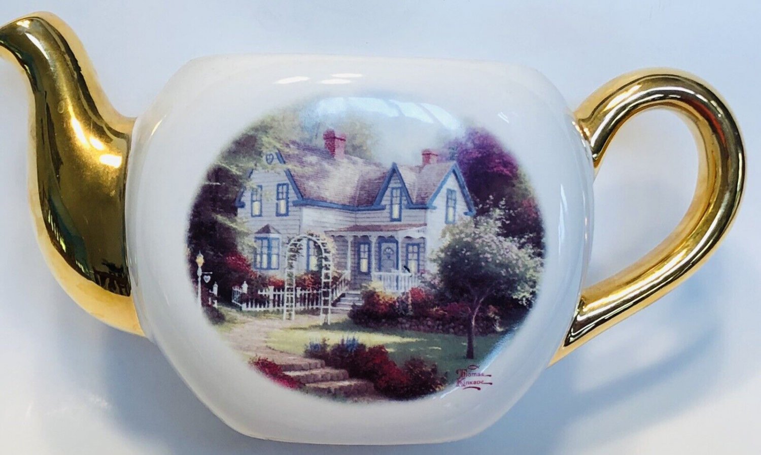Thomas Kinkade Teapot Vintage Porcelain Home Is Where The Heart Is