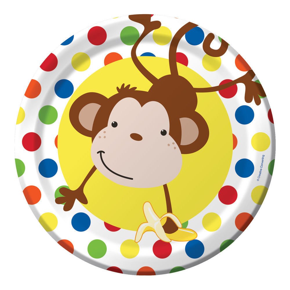 Fun Monkey Dinner Plates (8) - Birthday Party Supplies
