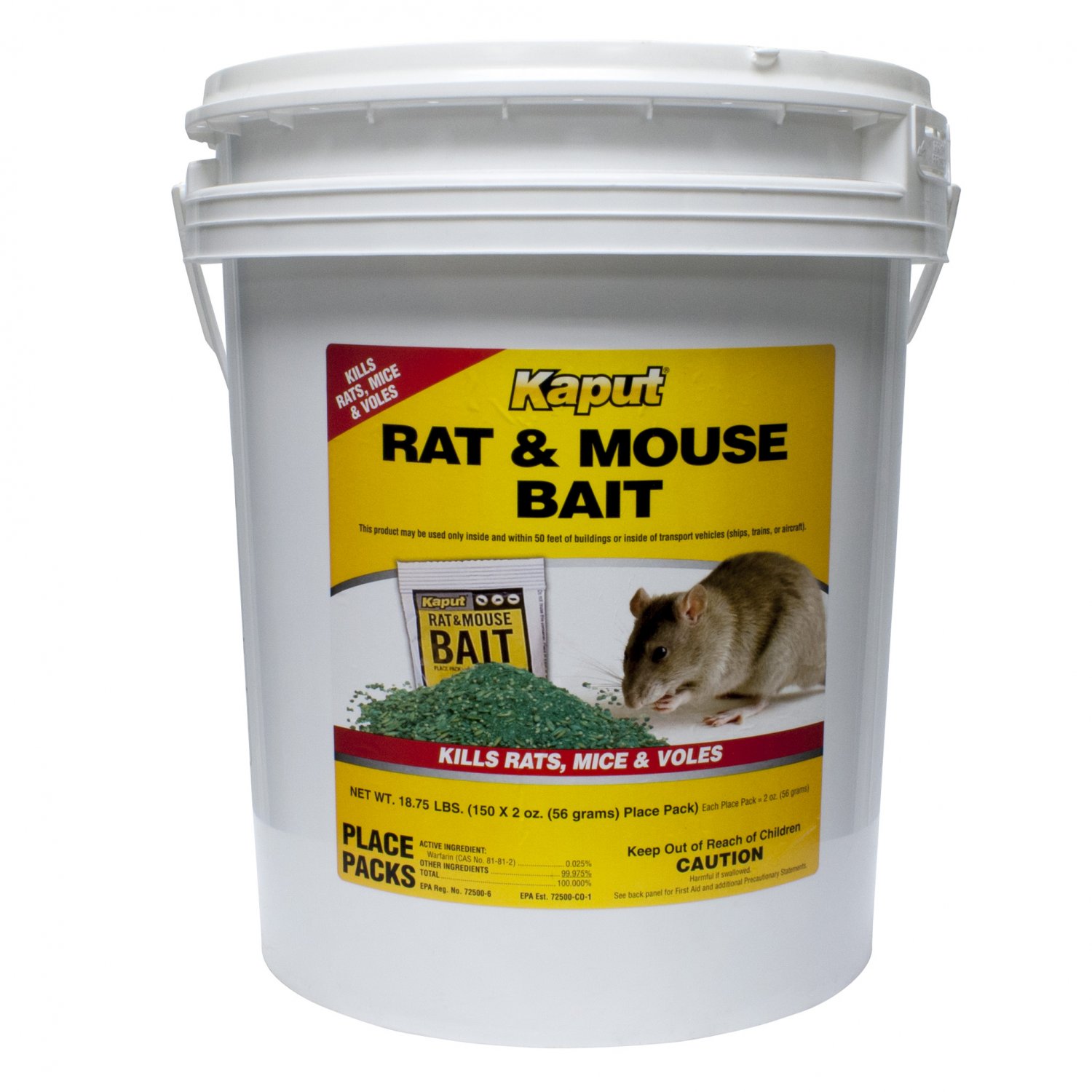 Kaput Rat & Mouse Bait ( 150 packs ) Rat Mouse Vole Killer Bait Packs
