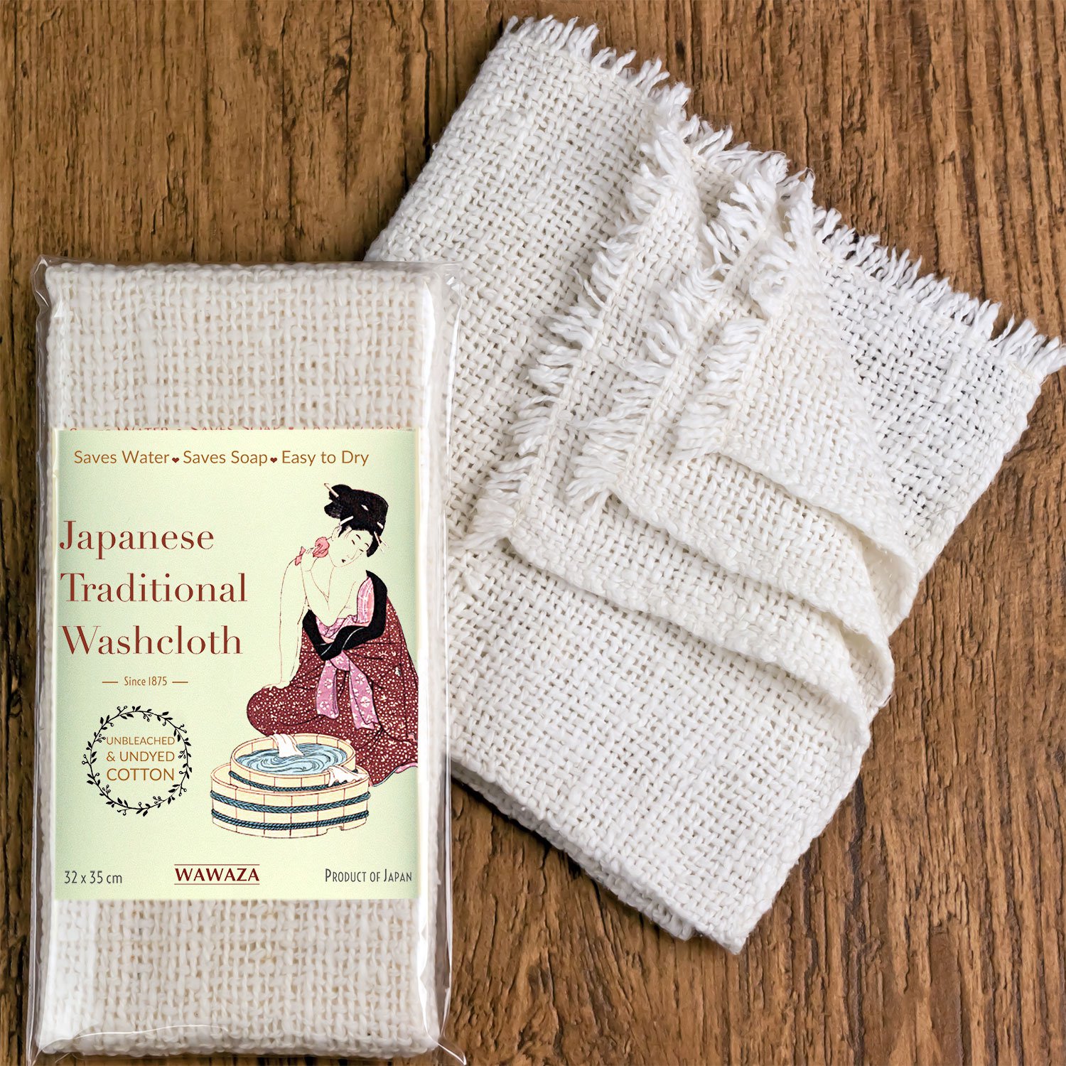 Traditional Japanese Natural Washcloth