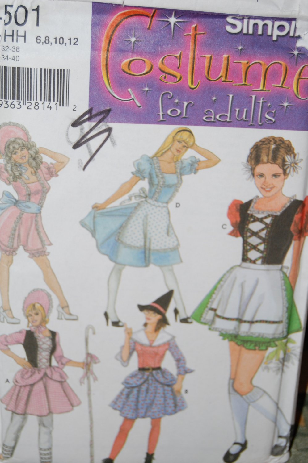 Simplicity 4501~"Naughty" Fairy Tale Characters~Misses' 6 thru 12