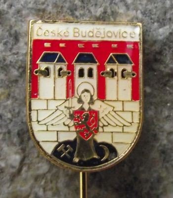 Ceske Budejovice Angel & Cannon Towers Heraldic Pin