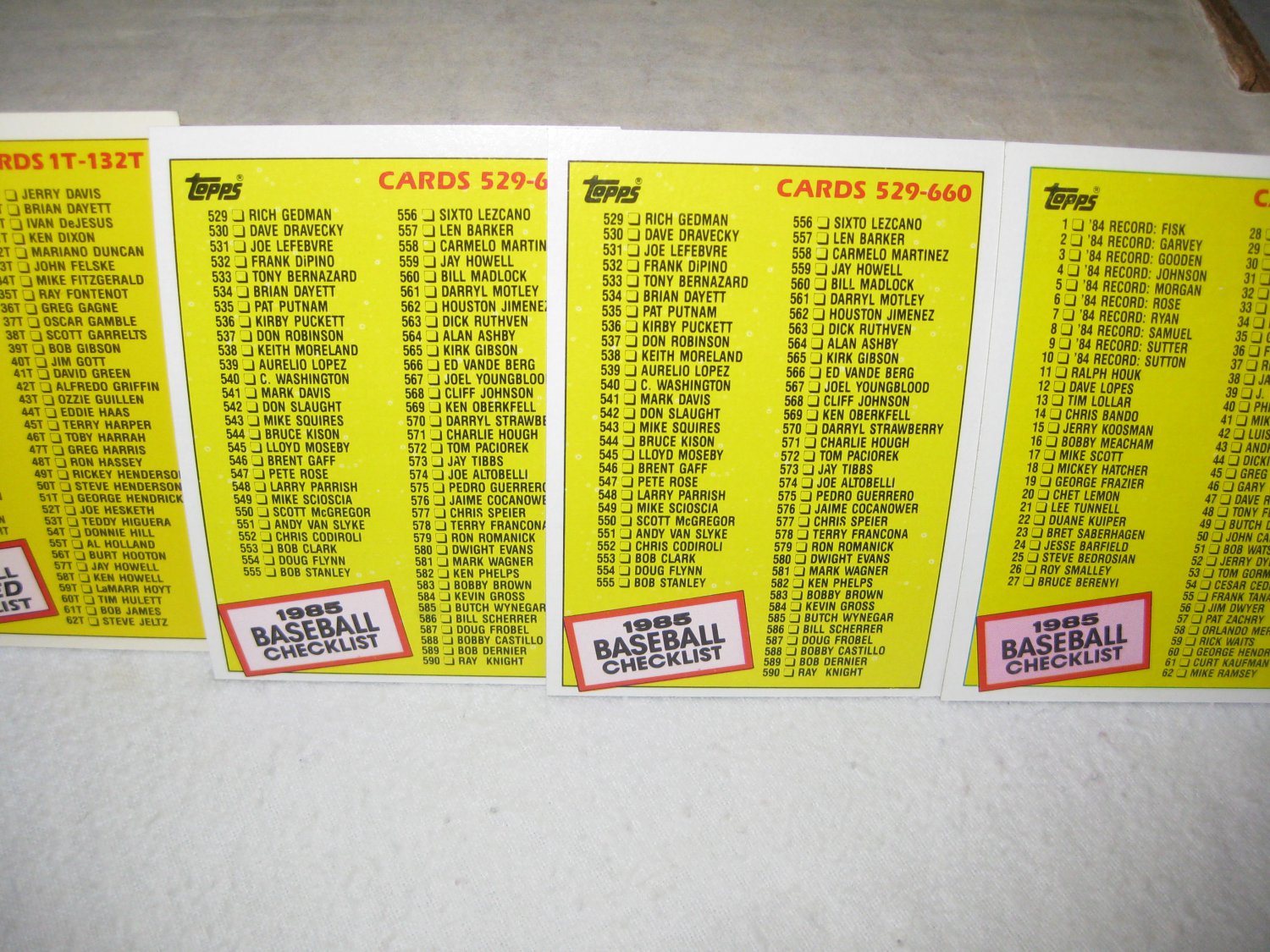 1985 TOPPS / TOPPS TRADED CHECKLISTS FREE SHIPPING
