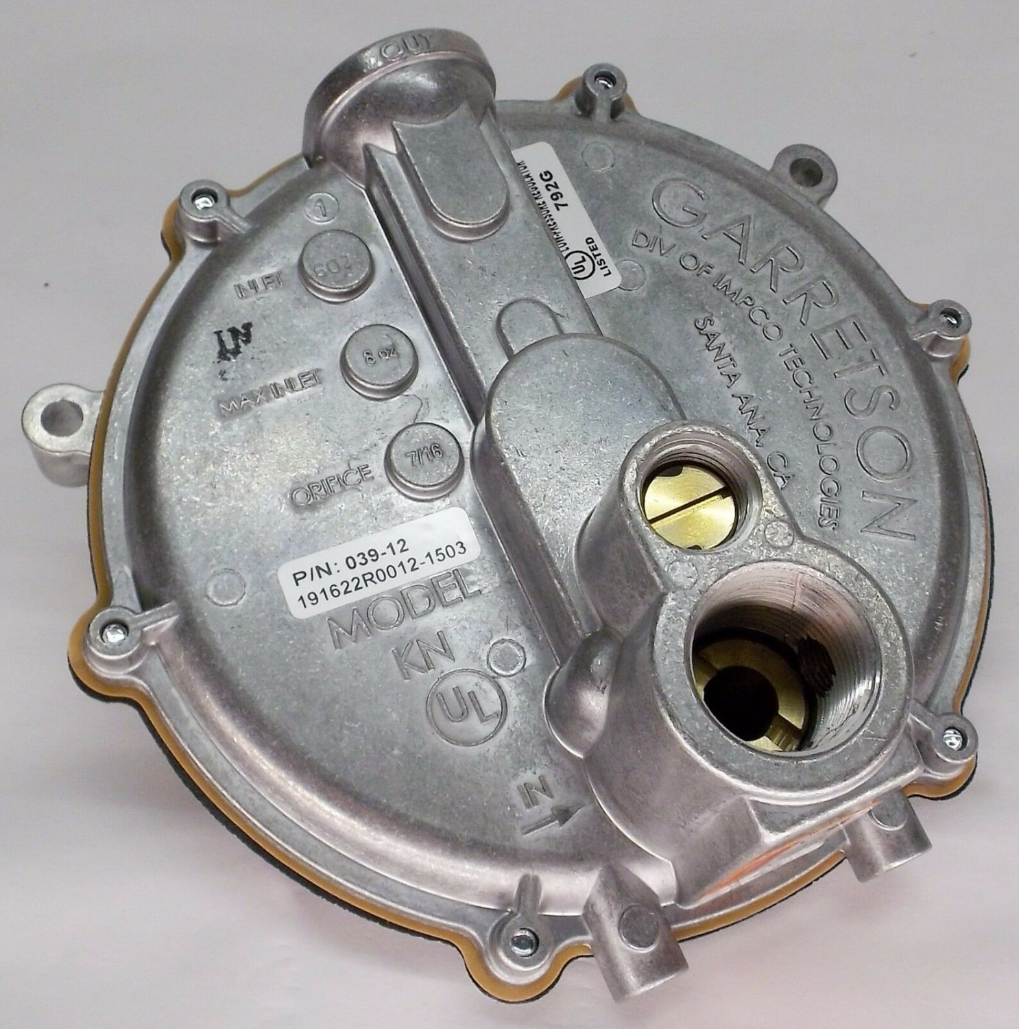 GARRETSON MODEL KN LOW PSI REGULATOR GENERATOR 75211 075211 ONAN ...