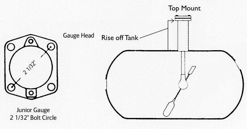 JR Float Gauge 1000 Gallon Propane Tank Underground 20" Riser
