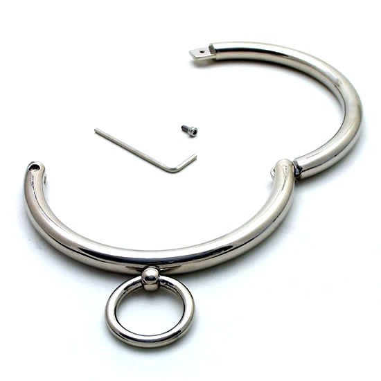 Rolled Stainless Steel Slave Collars Neck Ring Collar SM439 UNISEX