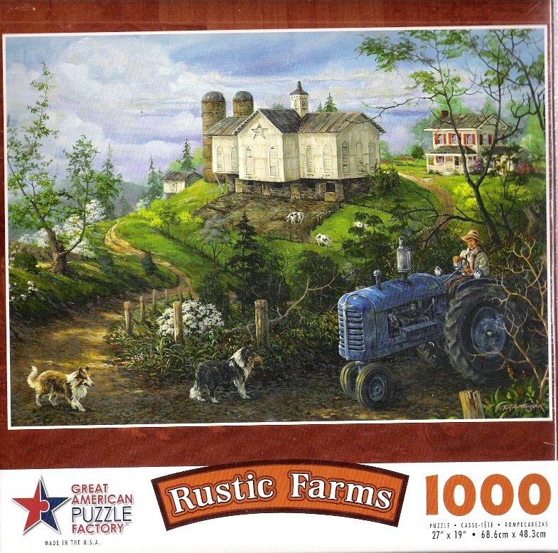 Green Pastures 1000 Piece Rustic Farms Jigsaw Puzzle