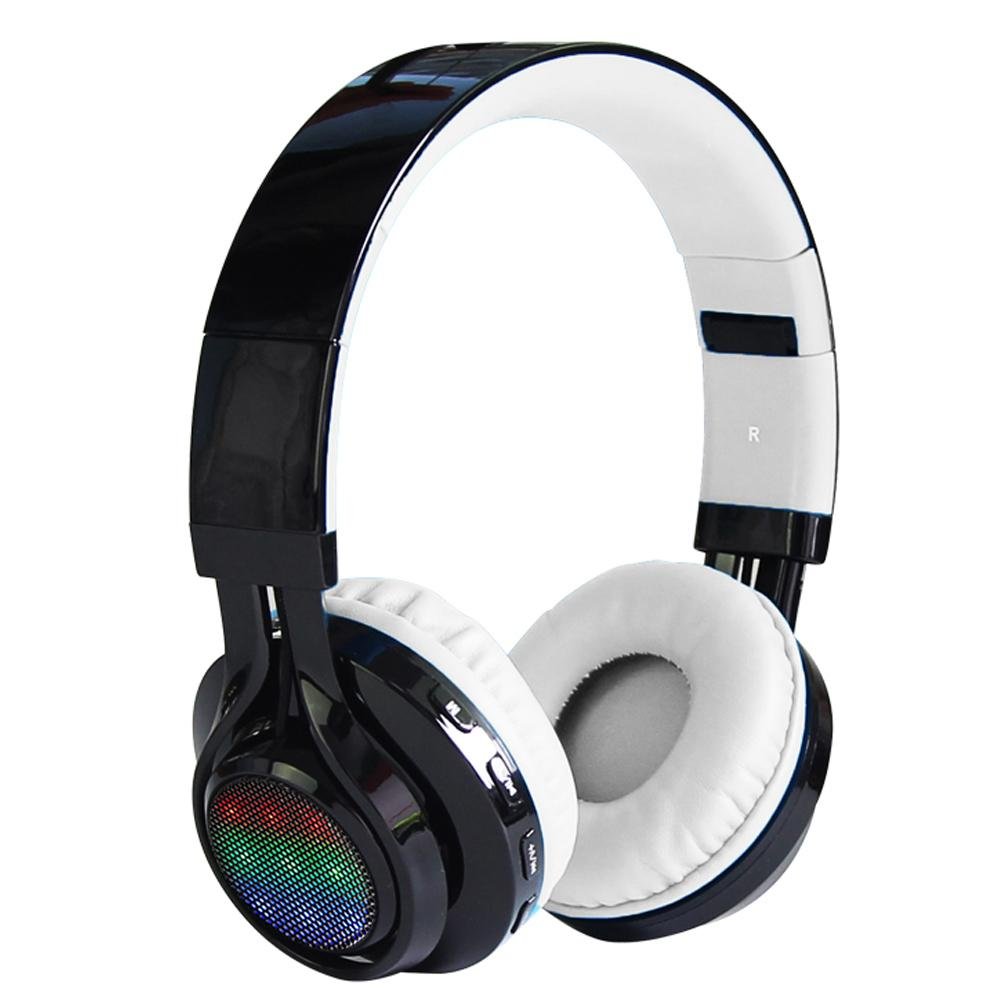 Bluetooth Headset AB005 Wireless Headphones 4.0 with LED FM Microphone ...